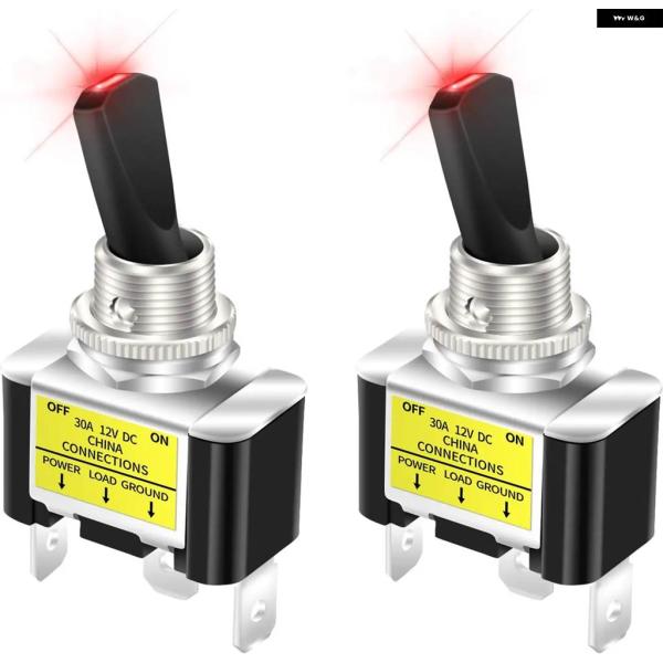 2個 車用ライトトグルスイッチ 12V 黄色 12ボルト LEDトグルスイッチ ライト アンバー 色 30アンペア カスタム パーツ アクセサリーHigh-concerned chemical:NoneBrand Name:AOKINOri...