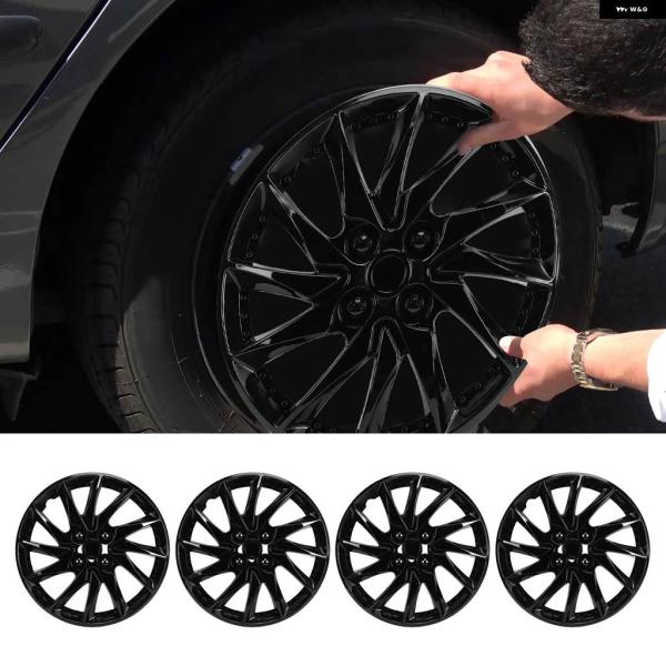 4個 15インチ 車用ホイールリムカバー ハブキャップ ファッショナブルなR15ハブキャップ 車 トラック SUV カスタム パーツ アクセサリーHigh-concerned chemical:NoneItem Width:15inItem...