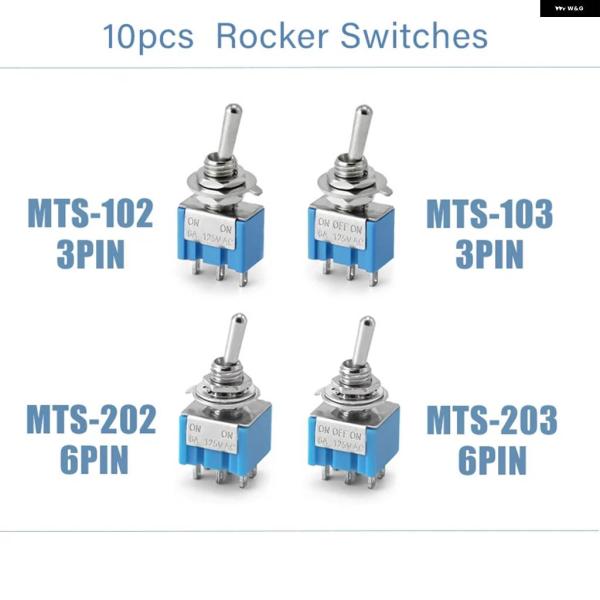 10個 ミニ 3ピン 6ピン オンオン/オンオフオン 電源 ボタン スイッチ 車用 MTS-102 MTS-103 MTS-202 MTS-203 カスタム パーツ アクセサリーHigh-concerned chemical:NoneEU ...