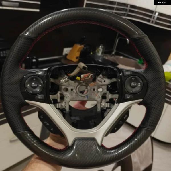 DIY ステアリングホイール カバー マイクロファイバーレザー シビック 9 2012 - 15 アクセサリー ステアリングホイール カバー ホンダ シビック カスタム パーツ アクセサリーHigh-concerned chemical:N...