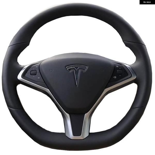 ナッパレザー製カーハンドルカバー テスラ モデルS 2009-2018 モデルX 2012-2018 車用 カスタム パーツ アクセサリーHigh-concerned chemical:NoneSize:M/CustomizedSpecia...