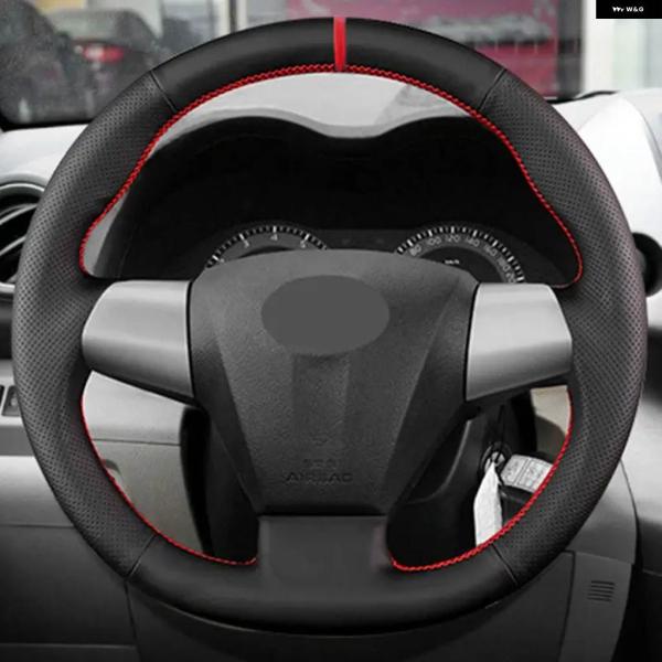 トヨタ カローラ RAV4 オーリス ウィッシュ ヴァンガード ヴォクシー 2010-2013 ステアリングホイール パンチングレザー カバー トリム ブレード カスタム パーツ アクセサリーHigh-concerned chemical:...