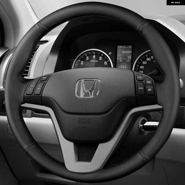 IZE 滑り止めマイクロファイバーレザー製カーハンドルカバー ホンダ CRV CR-V 2007 - 11 車用 カスタム パーツ アクセサリーHigh-concerned chemical:NoneSize:25*15*6Special ...