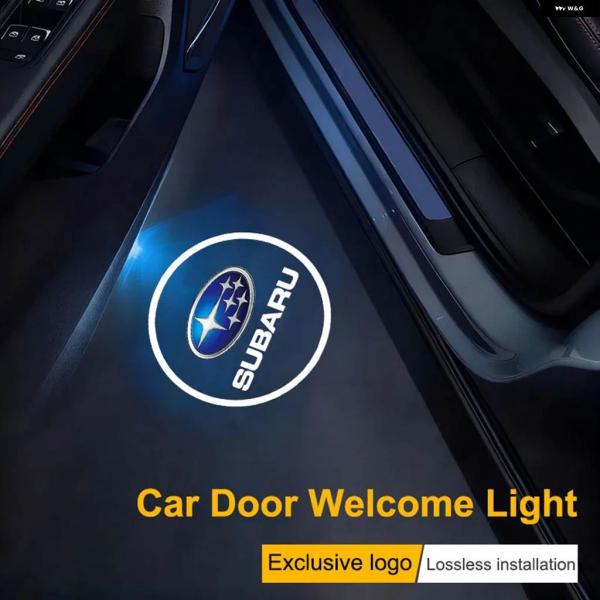 2個 HD 車用ドアウェルカムライト LED プロジェクターランプ スバル クロストレック フォレスター アウトバック インプレッサ BRZ WRX アセント REX カスタム パーツ アクセサリーHigh-concerned chemic...