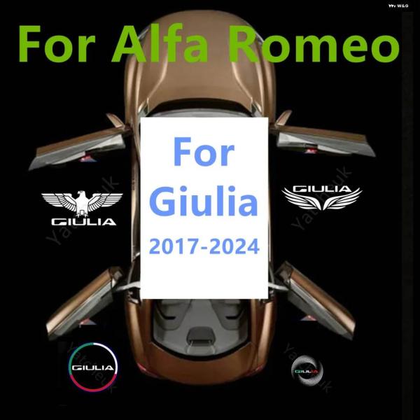 2個 LED 車ドアウェルカムライト アルファロメオ ジュリア 2017-2024 2018 - 23 投影ツール カスタム パーツ アクセサリーHigh-concerned chemical:Noneis_customized:YesFe...