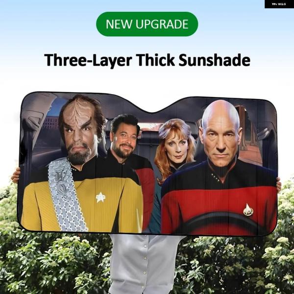 S-スタートレック 映画 サンシェード バイザー 再利用可能 アルミホイル UV プロテクター 吸盤 3層断熱 カスタム パーツ アクセサリーProduct application scenarios:OtherCraft of Weavi...