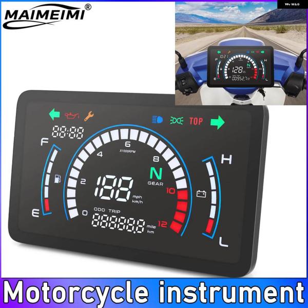 タコメーター 12000 RPM メーター デジタル バイク スピード メーター 電圧計 燃料レベルゲージ オドメーター ODO トリップ インジケーター ホンダ EX5 カスタム パーツ アクセサリーHigh-concerned chem...