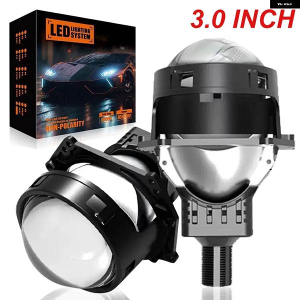 2個 3.0インチ BI LED プロジェクターレンズ ヘッドライト 40000LM H4 H7 9005 9006 ハイローライト ヘッドランプ 6000K 12V カスタム パーツ アクセサリーHigh-concerned chemic...