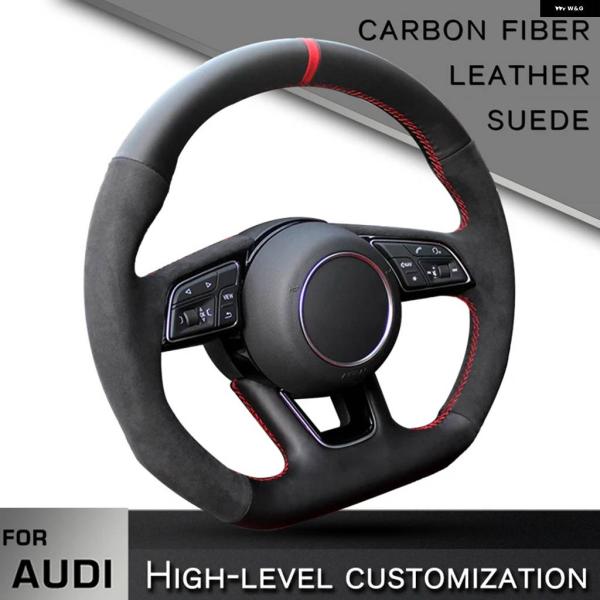 車用 ステアリングホイール カバー アウディ アウディ A1 SQ2 2018 2019 A3 2016-2019 S3 Q2 2016-2019 RS3 2017-2019 インテリア カスタム パーツ アクセサリーHigh-concer...