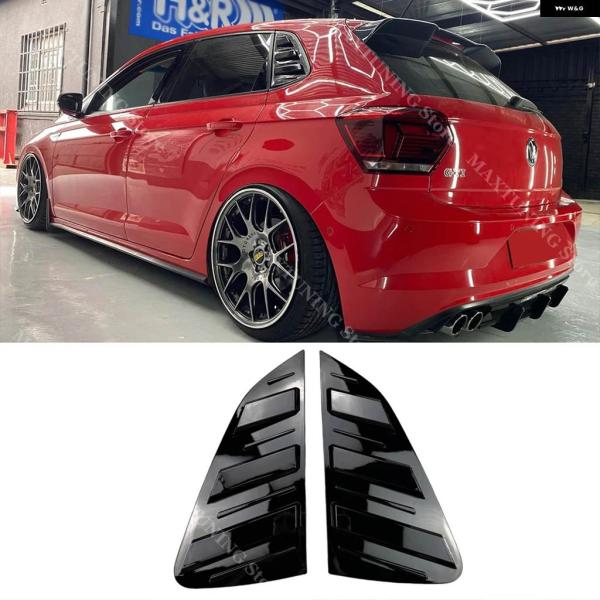 リアサイドウィンドウトライアングルシャッターカバー フォルクスワーゲン ポロ AW MK6 GTI RLINE TSI TDI TGI MPI 2017-2025 シェード ルーバーベント トリム カスタム パーツ アクセサリーHigh-c...