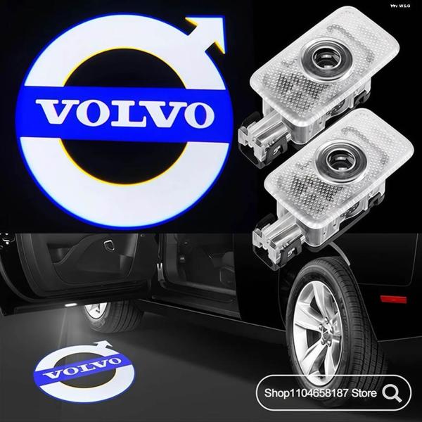 2個 3D 車用ウェルカムライト LED ムード ゴーストランプ 装飾 ボルボ XC60 XC40 V60 V40 XC90 XC70 V50 S60 V70 S90 T6 V90 EX30 カスタム パーツ アクセサリーHigh-conc...