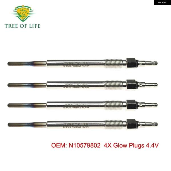 4X デュアルコアヒーターグロープラグ 4.4V VW トゥーラン I ゴルフ V パサート B6 ジェッタ アウディ A3 8P A6 C6 A4 B7 2.0 TDI 2003-2013 N10579802 カスタム パーツ アクセサリ...