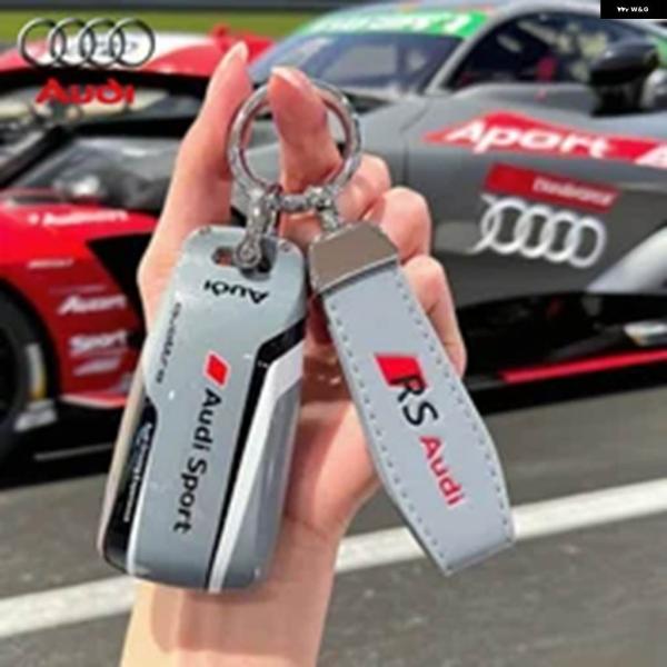 レーシング スタイル デザイン カーキーケース アウディ A4 B9 A5 A6L A6 S4 S5 S7 8W Q7 4M Q5 TT TTS RS クーペ カーキー チェーン アクセサリー カスタム パーツ アクセサリーHigh-con...