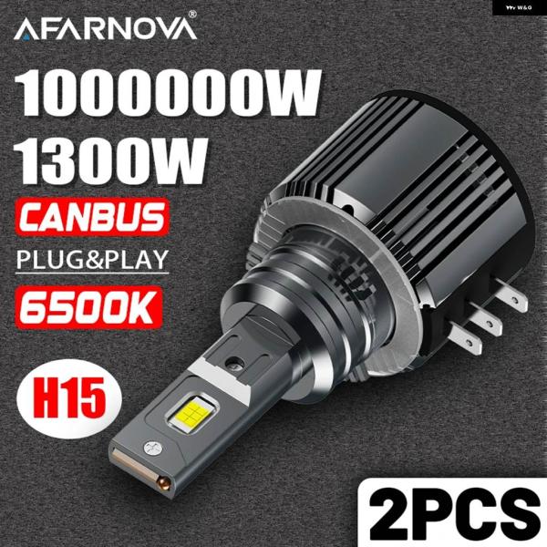 1300W 2個 H15 LED 車用 ヘッドライト 電球 1000000LM CSPチップ 6500K オートライト ターボファン H15 ヘッドランプ 車対応 プラグプレイ カスタム パーツ アクセサリーHigh-concerned c...