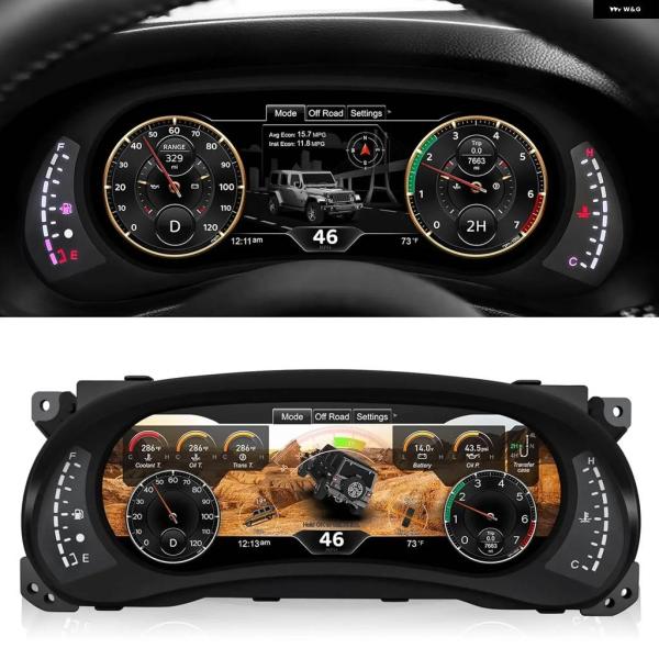 デジタル計器 クラスター ディスプレイ ジープ ラングラー JK 2011-2017スピード メーター 12.3インチ HD スクリーン 1920*720/2S 高速ブート/プラグプレイ カスタム パーツ アクセサリーHigh-concer...