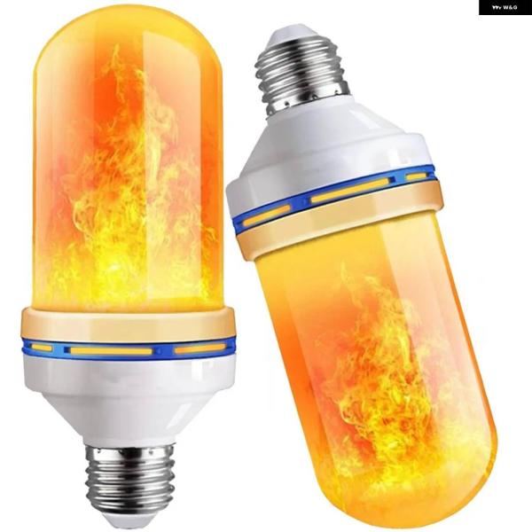 LED E27 炎 電球 ファイヤーランプ コーン 電球 ちらき ブルー サークル LED ライト ダイナミック 炎効果 12W 110V-220V ライト カスタム パーツ アクセサリーPower Source:ACLuminous Fl...