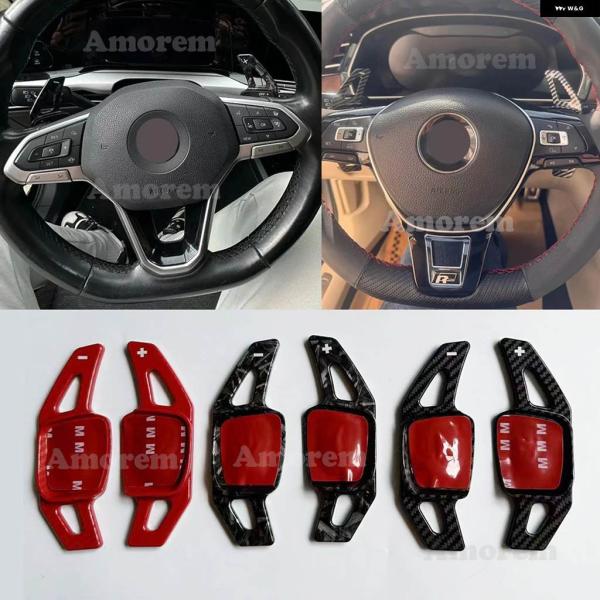 カーボンプリント ABS ステアリングホイール パドル シフト VW フォルクスワーゲン NIVUS VIRTUS GOLF MK8 JETTA MK6 ARTEON 2021 - 24 カスタム パーツ アクセサリーHigh-concer...