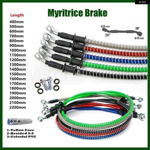 MYRITRICE M8 28度 400MM〜2300MM オートバイ 鋼 油圧 強化ブレーキライン クラッチ オイルホース チューブ バンジョー パイプ カスタム パーツ アクセサリーHigh-concerned chemical:Non...