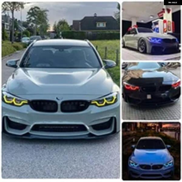 イエローレモンDRL BMW 18-20 M3 M4 F80 F82 F36 LCI M3 430I 440I エンジェルアイズ マルチカラー LED デイタイム ランニングライト DRL カスタム パーツ アクセサリーHigh-conce...