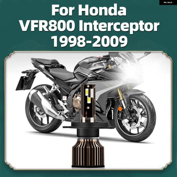 ホンダ VFR800 インターセプター 1998-2009 / VF750 1994-2003 バイク LED ヘッドライト H4 HI LO ターボ バルブ CSP 10000LM モーターランプ 12V カスタム パーツ アクセサリーH...
