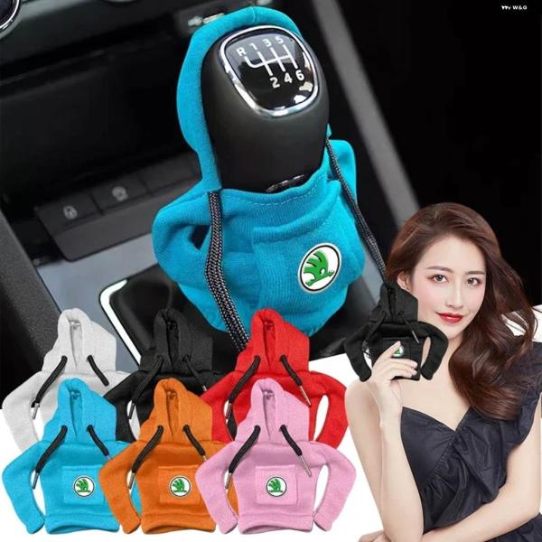 車用パーカー ギア シフト レバー 防汗 マルチカラーカバー SKODA OCTAVIA FABIA KAMIQ KA KODIAQ RAPID SCALA用 カスタム パーツ アクセサリーHigh-concerned chemical:N...