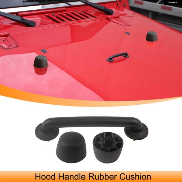 車用フードハンドル ブラケット ゴム クッション バンプレストストップ ボンネット ジープ ラングラー TJ 1997-2006 JK 2007-2018 カスタム パーツ アクセサリーHigh-concerned chemical:Non...
