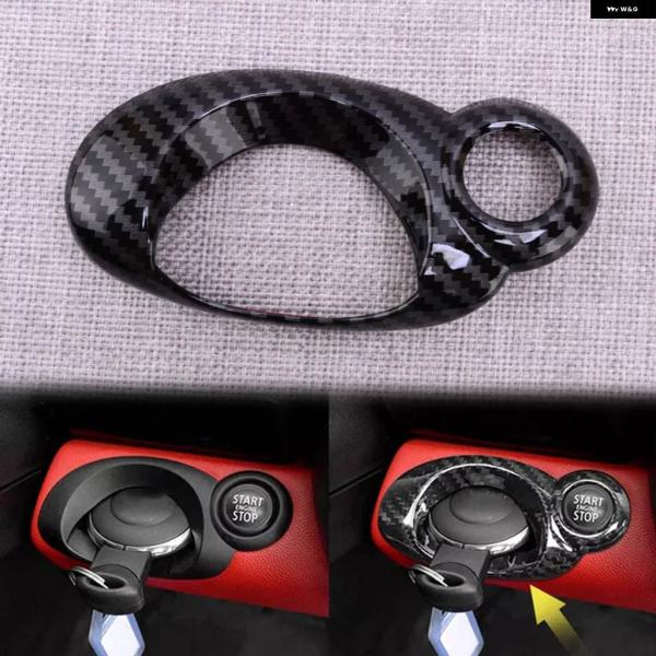 ミニクーパー R55 R56 R57 R58 R59 R60 R61 LHD カースタートストップキー パネル カバー トリム ABS カーボンテクスチャ スタイル カスタム パーツ アクセサリーHigh-concerned chemica...