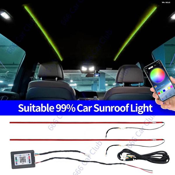 アプリ コントロール 256色 LED スカイライト トヨタ ホンダ テスラ アウディ ベンツ BMW 車用 ルーフ アンビエントライト ムードランプ サンルーフライト カスタム パーツ アクセサリーHigh-concerned chemi...