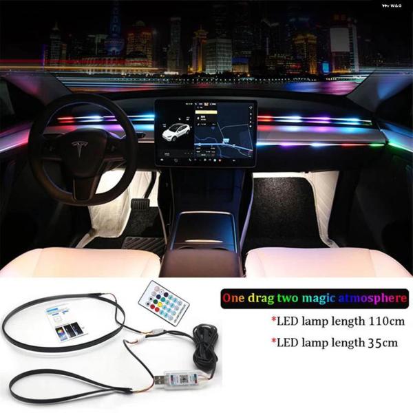 64色マルチモードサウンド コントロール RGB 装飾 アンビエントライト 車用アクリルライトストリップ ダッシュボード 装飾 ランプ カスタム パーツ アクセサリーHigh-concerned chemical:NoneVoltage:5...