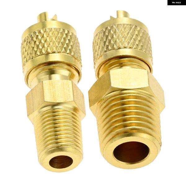 パイプ 継手 2個 バルブ コア 1/4 SAE 1/8NPT 1/4 SAE 1/4NPT エアコン 冷凍コンプレッサー用 カスタム パーツ アクセサリーHigh-concerned chemical:NoneModel Name:bra...