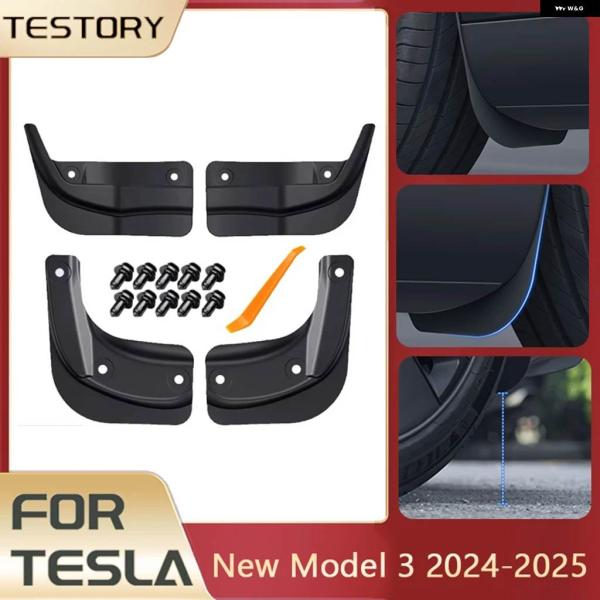テスラ モデル3 ハイランド 2024 フロント リアホイールフェンダー TPE マッドガード テスラ モデル3 ハイランド用 カスタム パーツ アクセサリーHigh-concerned chemical:NoneOrigin:Mainla...