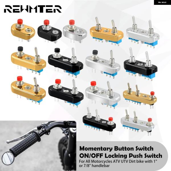 オートバイ 7/8インチ 1インチ ハンドルバー ミニスイッチオン/オフ/オントグル プッシュ ボタン ブロック ハーレー ツーリング ソフテイル スポーツスター チョッパー カスタム パーツ アクセサリーHigh-concerned ch...