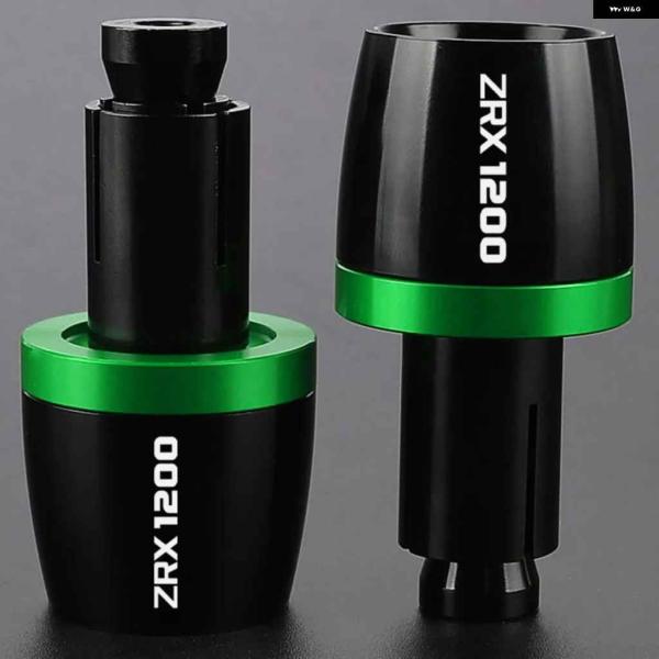 カワサキ ZRX1200 7/8インチ 22MM ハンドルバー エンド 1999 2000-2007 2006 ハンド グリップ ハンドルバー エンド プラグカバー 2001-05 カスタム パーツ アクセサリーHign-concerned...