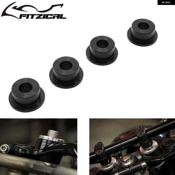 オートバイ バイク ハンドルバー ライザーブッシング マウント ブラック ハーレー ダイナ ワイド スーパーグライド ヘリテージ ソフテイル スポーツスター スーパーロー カスタム パーツ アクセサリーProtective parts:Ot...