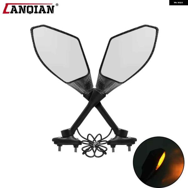 汎用 バックミラー ウインカーLEDライト付き スズキ GSXR GSX-R 600 750 1000 K1 K2 K3 K4 K5 K6 K7 K8 K9 カスタム パーツ アクセサリーItem Width:17inchItem Weig...