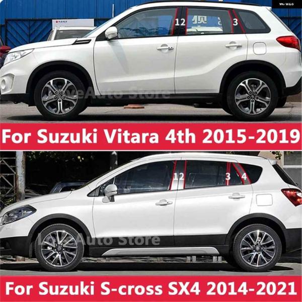 スズキ SX4 S-CROSS VITARA 窓中央柱 B C ピラー カバー トリム ステッカー 外装 フレーム アクセサリー カバー カスタム パーツ アクセサリーHign-concerned Chemical:NoneCategory...