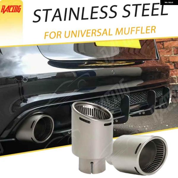 1PC 89MM アウトレット ステンレス 排気テール パイプ カーアクセサリー オート カスタム 汎用 カーマフラー パイプ マフラーチップ カスタム パーツ アクセサリーHign-concerned Chemical:NoneSpeci...