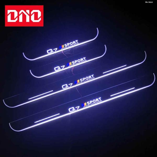 トリム ペダル LED カーライト ドアシル スカッフプレート パスウェイ ダイナミックストリーマー ウェルカムランプ アウディ Q7 4L 4M 2005 - 2019 カスタム パーツ アクセサリーHign-concerned Chem...
