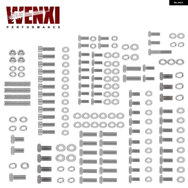 小型 ステンレス ブロック シボレー SBC 265 283 302 305 307 327 350 400 エンジン HEX ボルトキット 211個 ナット ボルト WX-EMK01 カスタム パーツ アクセサリーHign-concern...