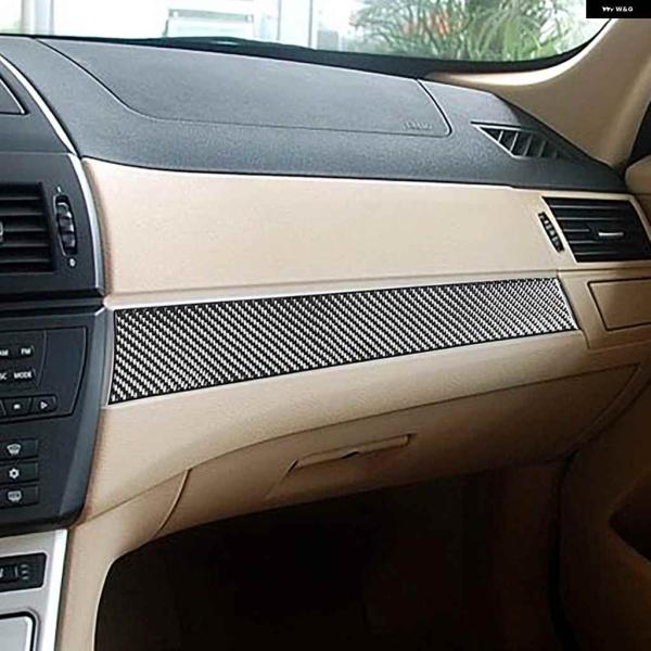 カーボン カー スタイリング ダッシュボード コンソール COPILOT パネル 装飾 トリム ストリップ BMW X3 E83 2006-2010 内装アクセサリー カスタム パーツ アクセサリーHign-concerned Chemic...