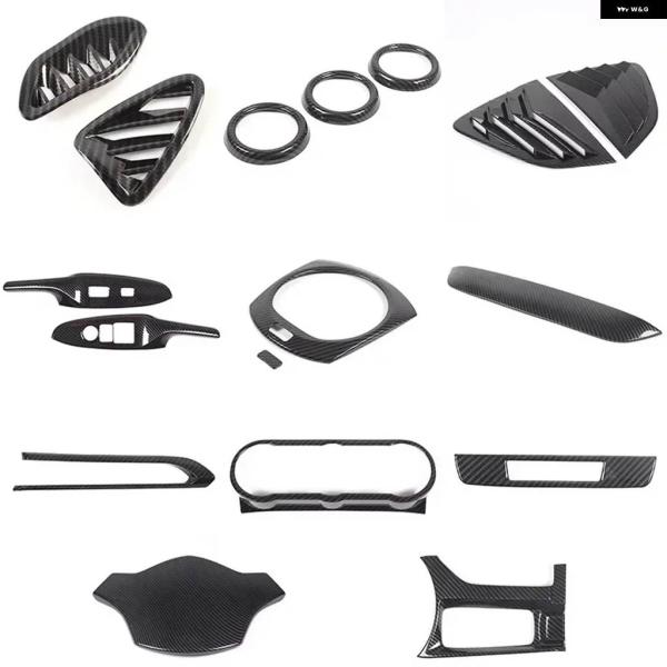 マツダ MX-5 ND 2016-2025 ABS カーボン カー ダッシュボード センター コントロール ギア ボックス カバー 装飾 ステッカー 車内キット カスタム パーツ アクセサリーHigh-concerned chemical:...