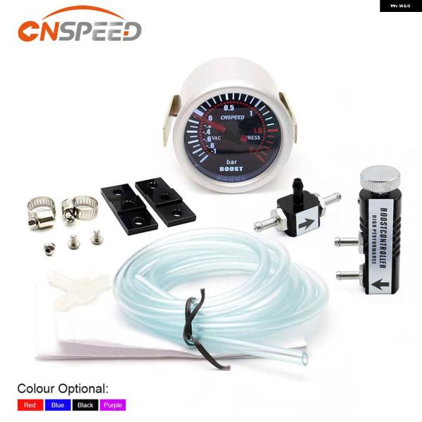 新型ターボブーストゲージ 2インチ52MM -1-2バール カースモークレンズ 調整可能オートターボブースト コントローラ ーキット 1-30 PSI付き カスタム パーツ アクセサリーHigh-concerned chemical:Non...