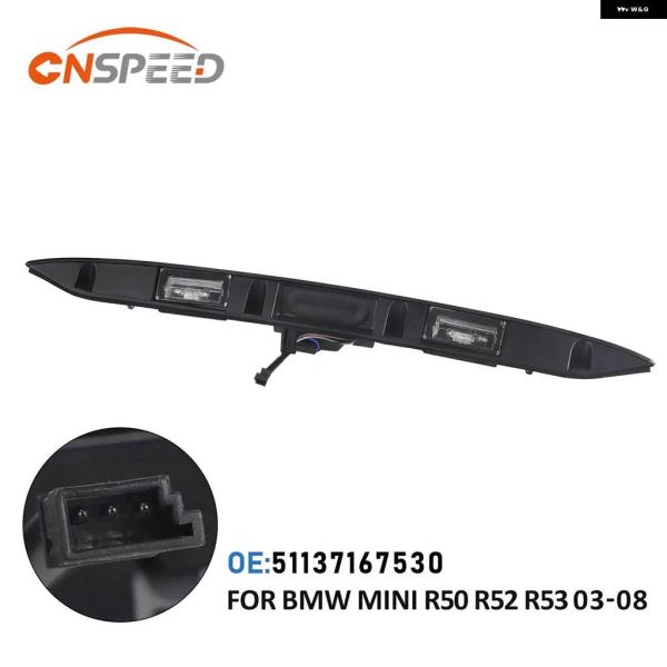 51137167530 ブラック リア トランク ハッチハンドル ランプ付き 2002-2008 BMW ミニ クーパー R50 R52 R53 車 テールゲート リッド リフトゲート スイッチ カスタム パーツ アクセサリーHigh-co...