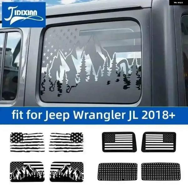 JIDIXIAN 車リアウィンドウデコレーション デカール カバー ステッカー ジープ ラングラー JL 2/4ドア 2018-24年以降 カスタム パーツ アクセサリーHigh-concerned chemical:NoneCategor...