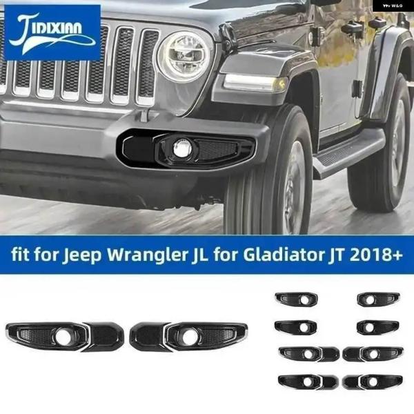 ジープ ラングラー JL グラディエーター JT 2018-22 - 2025 車 フロント バンパー フォグランプ ランプ デコレーション カバー カスタム パーツ アクセサリーHigh-concerned chemical:NoneIt...