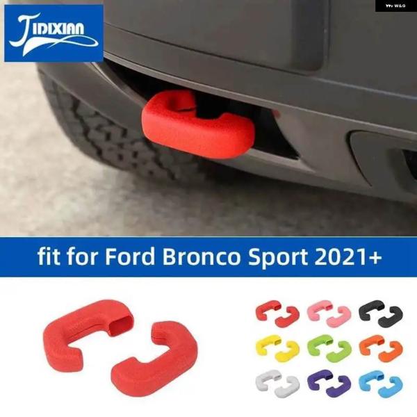 JIDIXIAN フォード ブロンコ スポーツ 2021 2022 - 2025 車 外装 フロント牽引フック カバー アクセサリー カスタム パーツ アクセサリーHigh-concerned chemical:NoneItem Width...