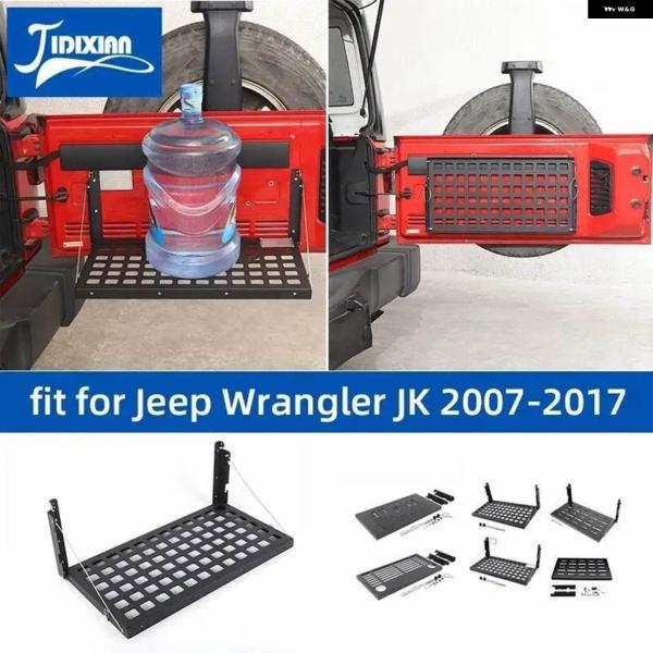 JIDIXIAN 車リアテールドアラック テールゲートテーブル 折りたたみ 式 収納 ラック キャリア ジープ ラングラー JK 2007-2017 カスタム パーツ アクセサリーHigh-concerned chemical:NoneSp...