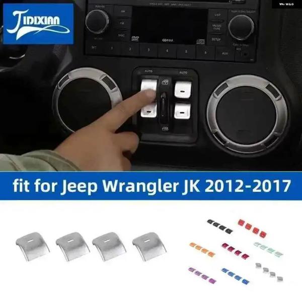 JIDIXIAN 車窓 コントロール ボタン 装飾 カバー ジープ ラングラー JK 2012-17 内装アクセサリー カスタム パーツ アクセサリーHigh-concerned chemical:NoneItem Diameter:0It...