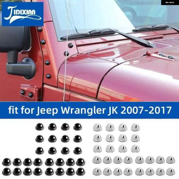 車 外装 ドアヒンジネジ Aピラー フード エンジン エアインレットネジ 装飾 カバー ジープ ラングラー JK 2007-2017 カスタム パーツ アクセサリーHigh-concerned chemical:NoneCategory:s...