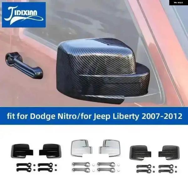 JIDIXIAN 車バックミラー ドアハンドル デコレーション シェルカバー ダッジ ナイトロ ジープ リバティ 2007 - 10 2011 2012 カスタム パーツ アクセサリーHigh-concerned chemical:None...